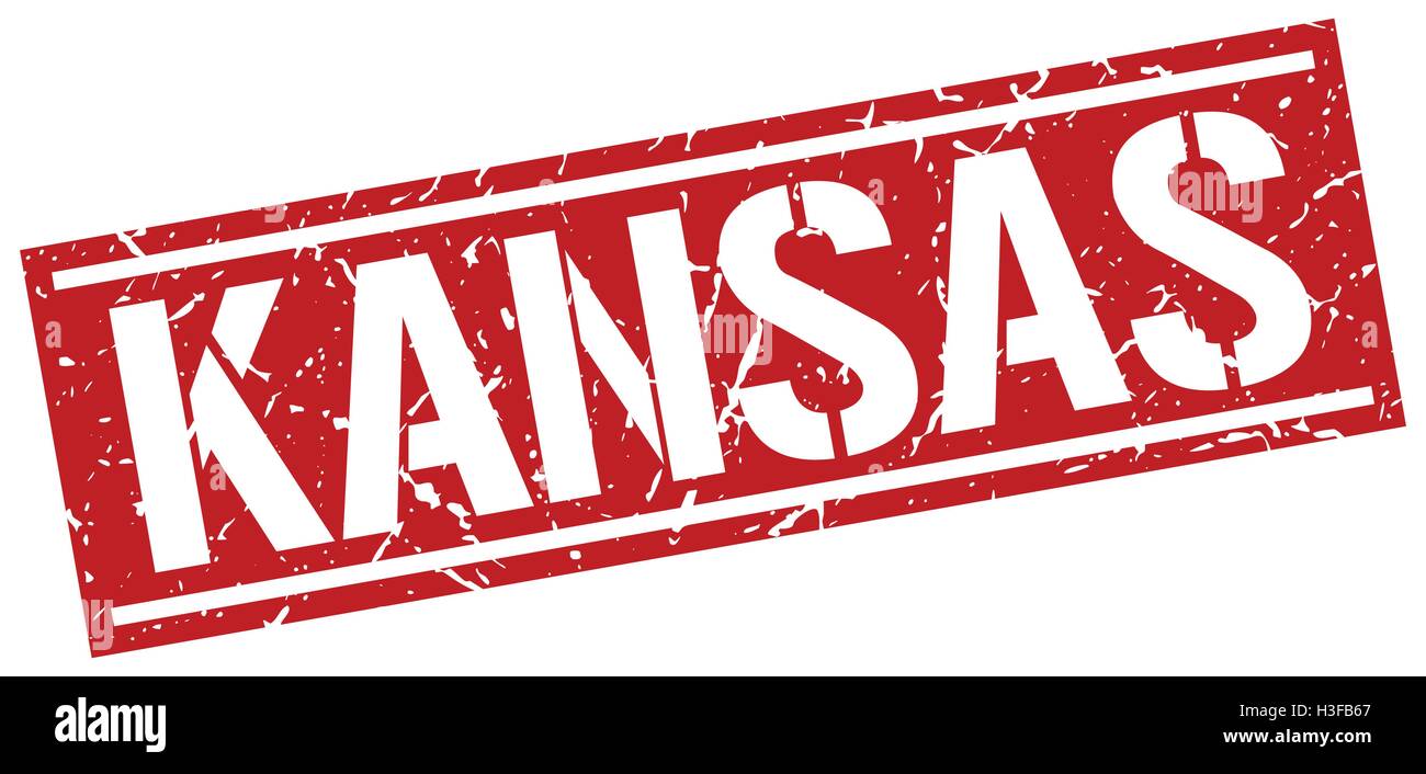 Kansas red square stamp Stock Vector Image & Art - Alamy