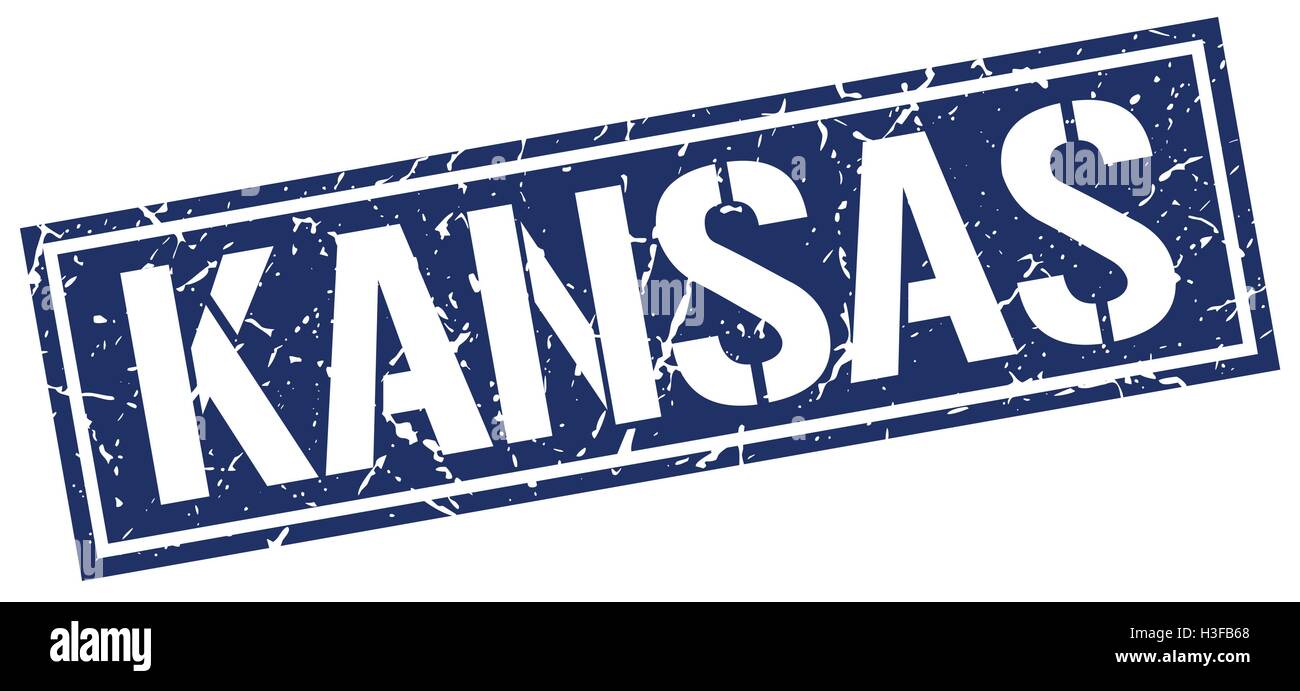 Kansas blue square stamp Stock Vector Image & Art - Alamy