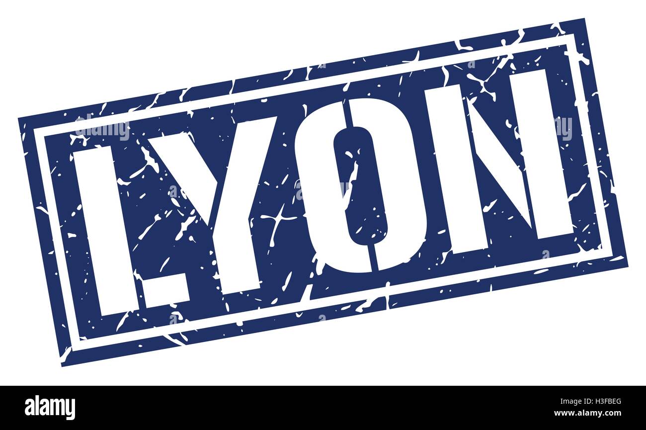 Lyon blue square stamp Stock Vector Image & Art - Alamy