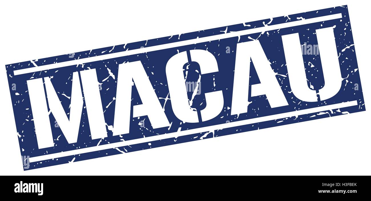 Macau blue square stamp Stock Vector Image & Art - Alamy