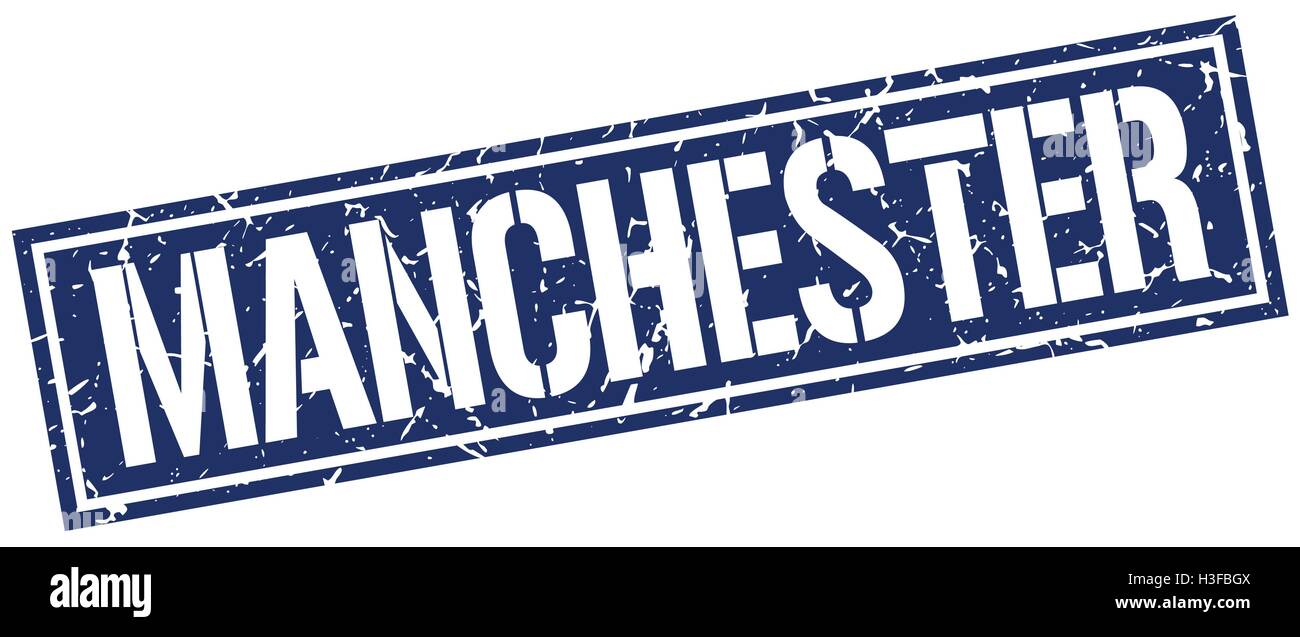 Manchester blue square stamp Stock Vector Image & Art - Alamy