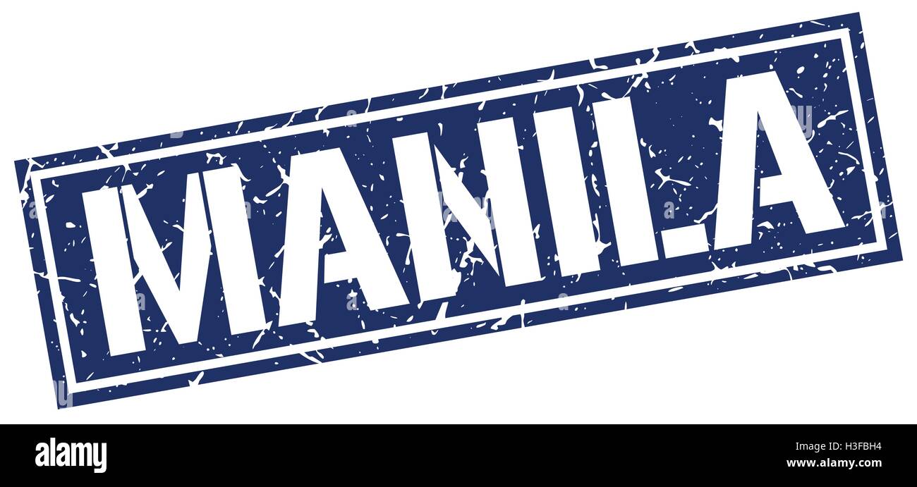 Manila blue square stamp Stock Vector Image & Art - Alamy