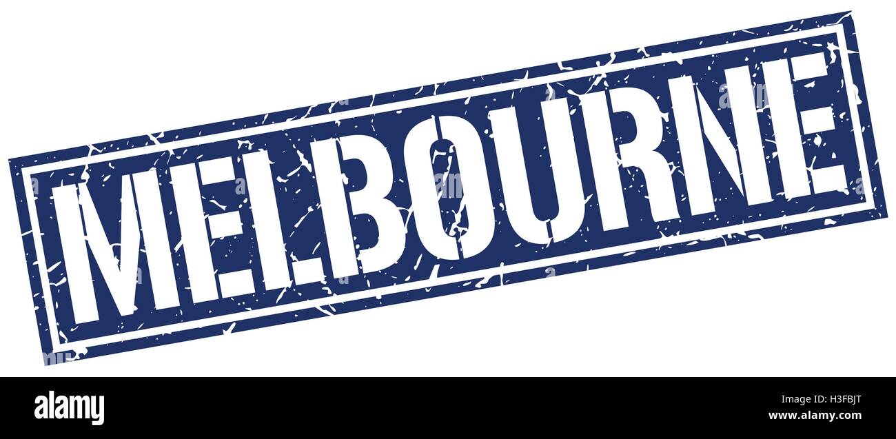 Melbourne blue square stamp Stock Vector Image & Art - Alamy