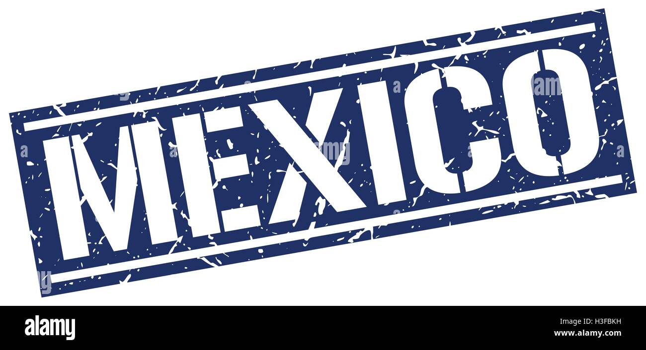 Mexico blue square stamp Stock Vector Image & Art - Alamy