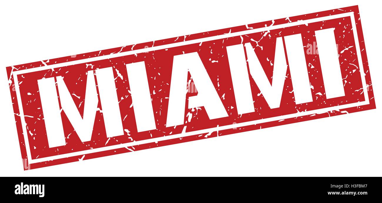 Miami red square stamp Stock Vector Image & Art - Alamy