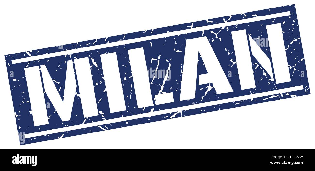 Milan blue square stamp Stock Vector Image & Art - Alamy