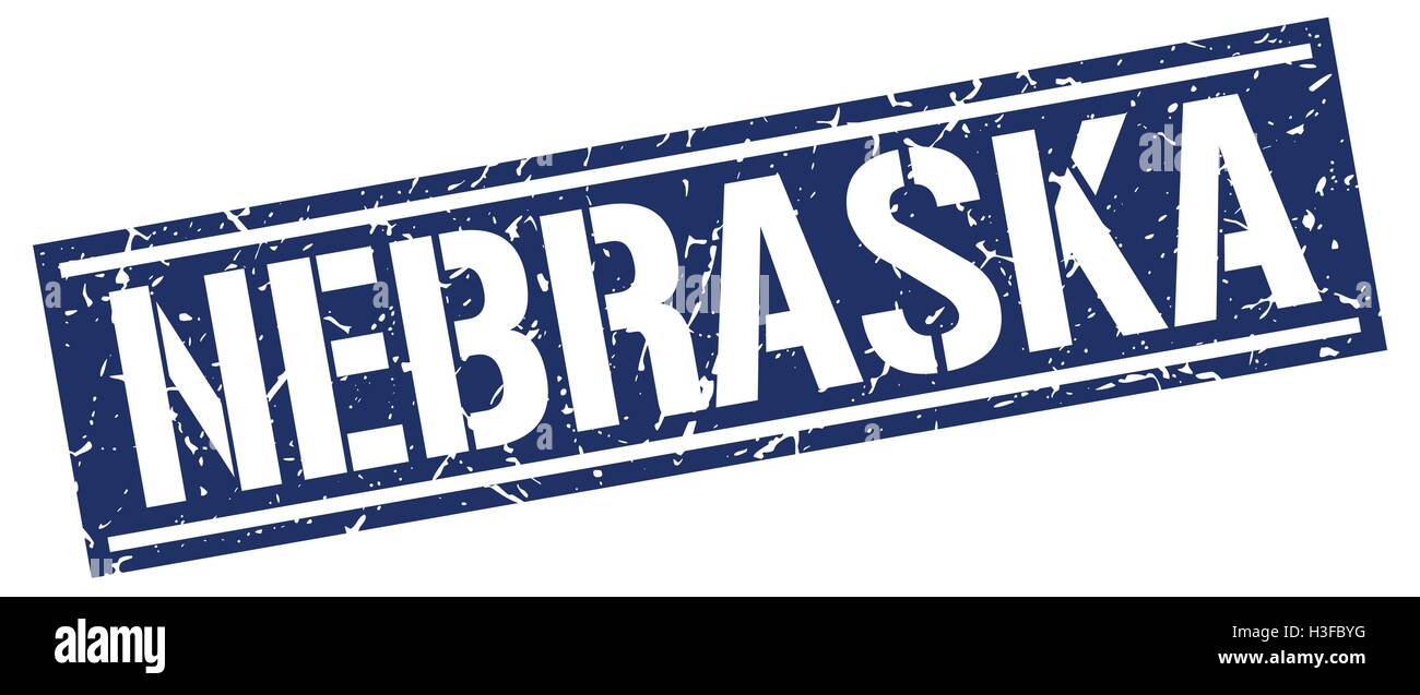 Nebraska blue square stamp Stock Vector Image & Art - Alamy