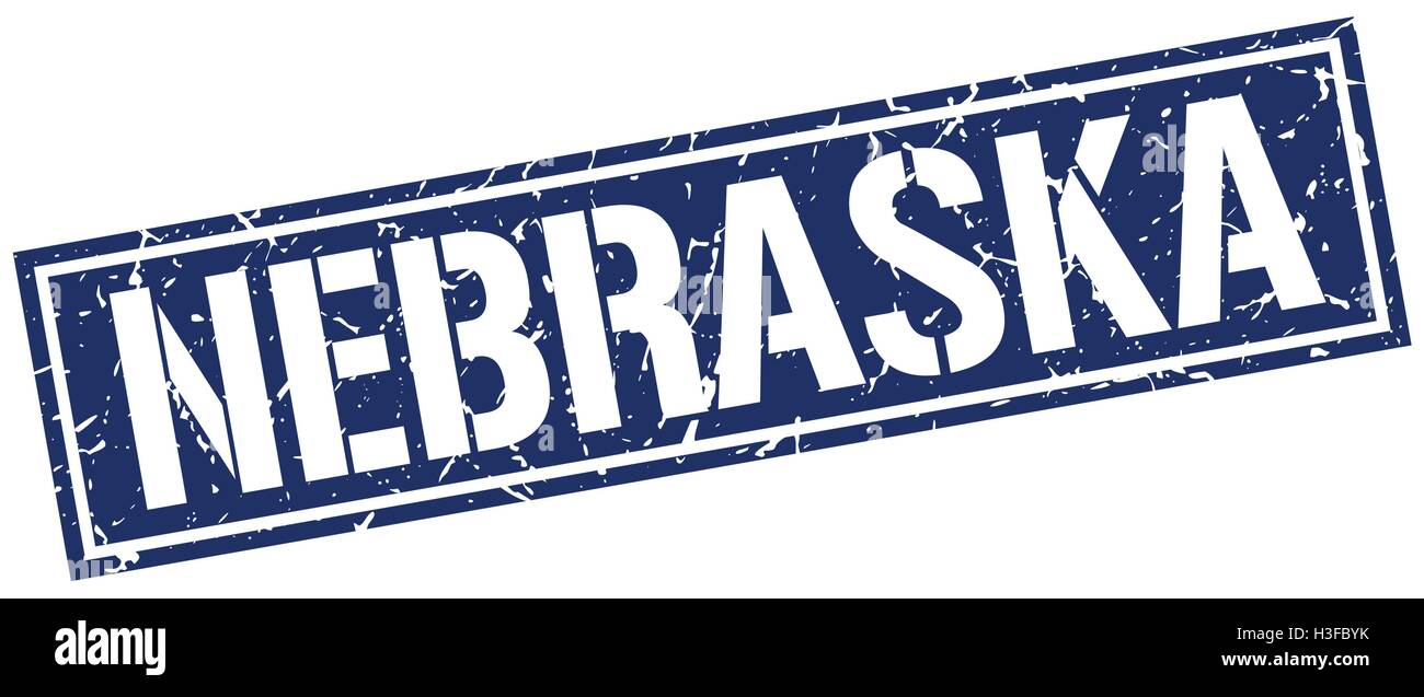 Nebraska blue square stamp Stock Vector Image & Art - Alamy