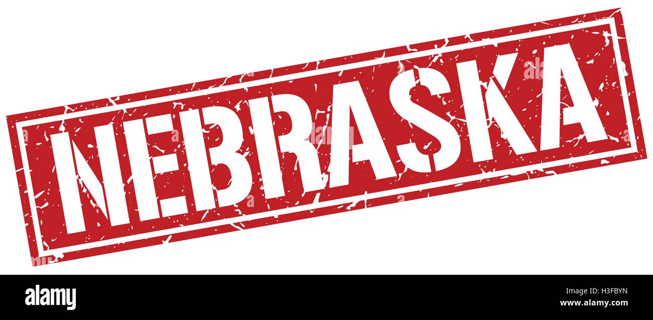 Nebraska red square stamp Stock Vector Image & Art - Alamy