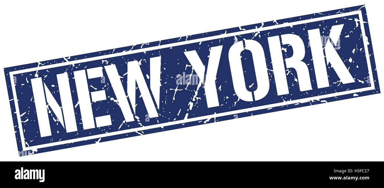 New York blue square stamp Stock Vector Image & Art - Alamy