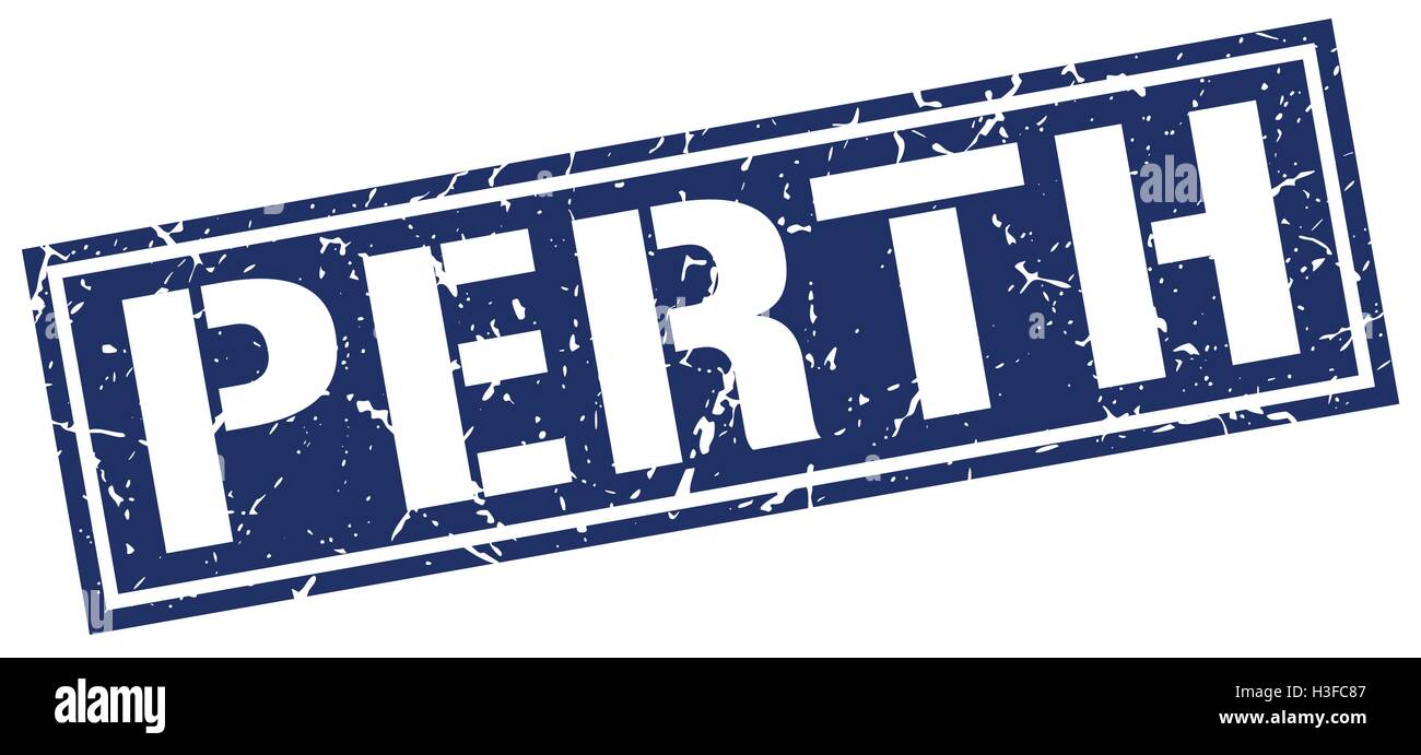 Perth blue square stamp Stock Vector Image & Art - Alamy