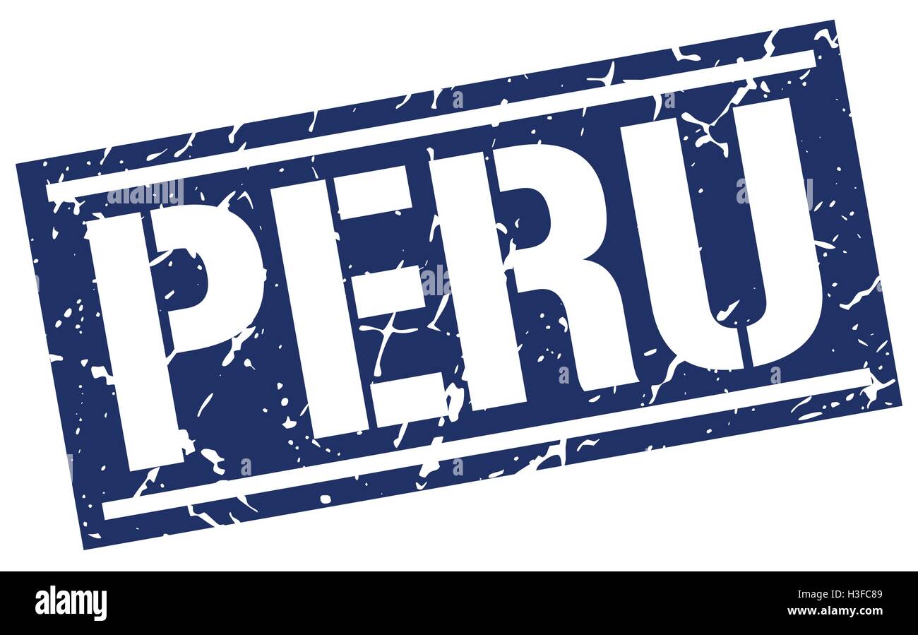 Peru blue square stamp Stock Vector Image & Art - Alamy