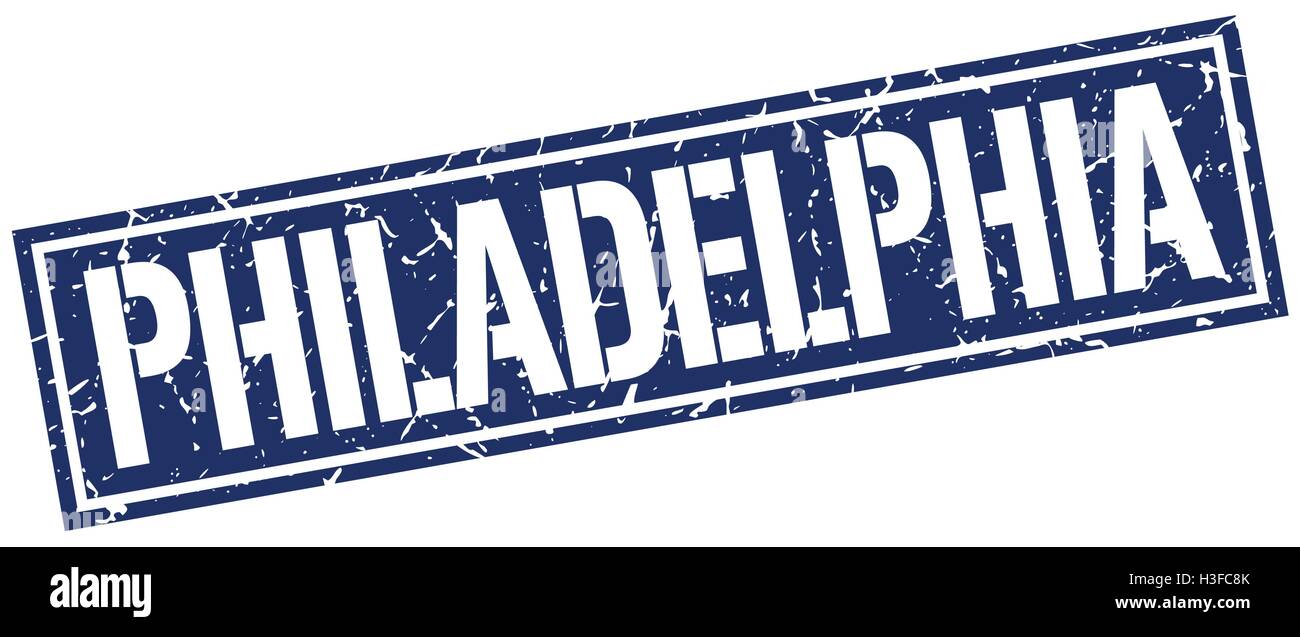 Philadelphia blue square stamp Stock Vector Image & Art - Alamy