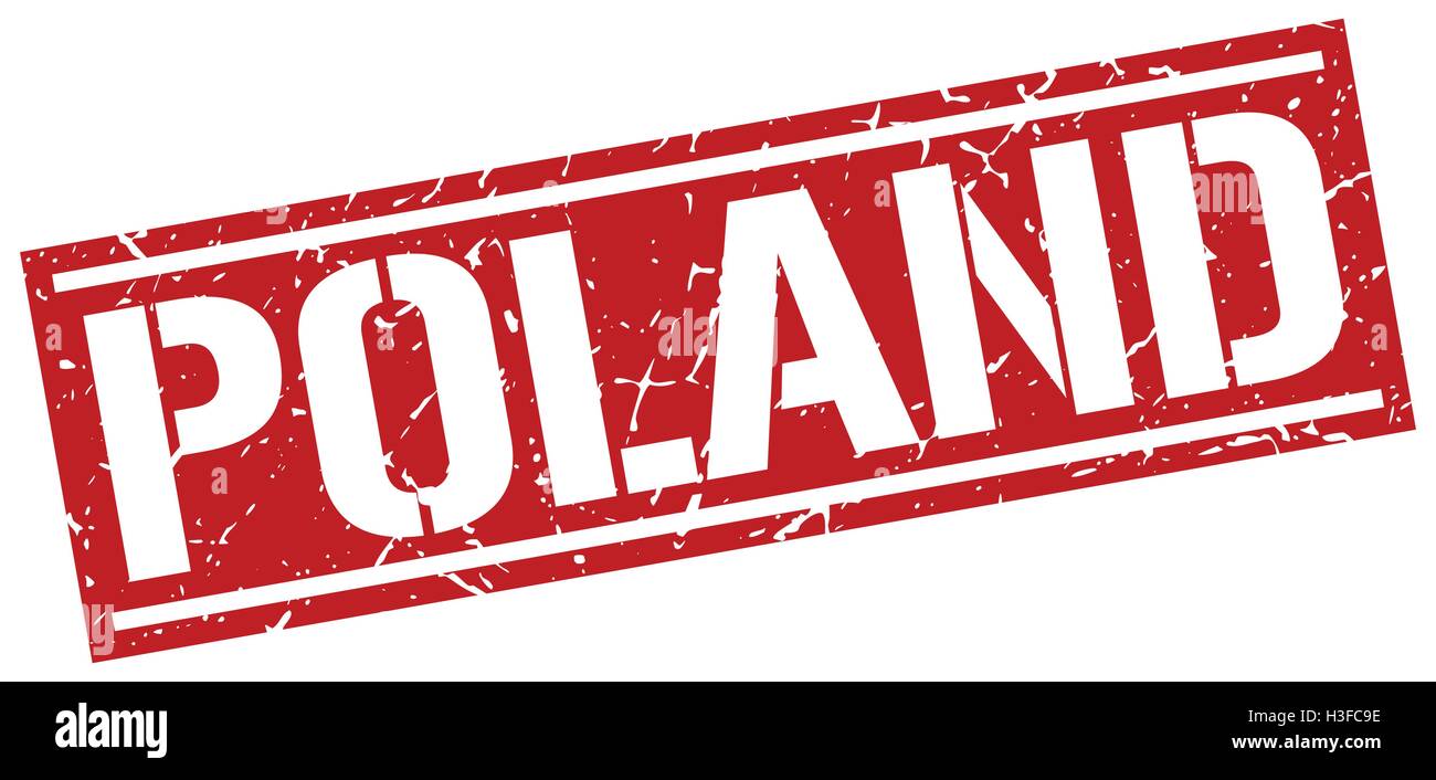 Poland red square stamp Stock Vector Image & Art - Alamy