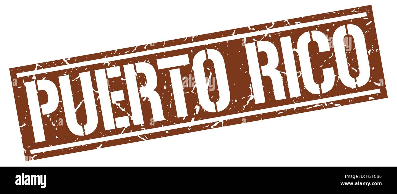 Puerto Rico brown square stamp Stock Vector Image & Art - Alamy