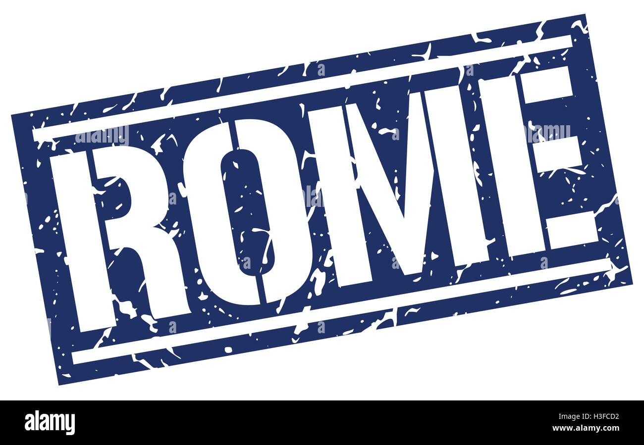 Rome blue square stamp Stock Vector Image & Art - Alamy