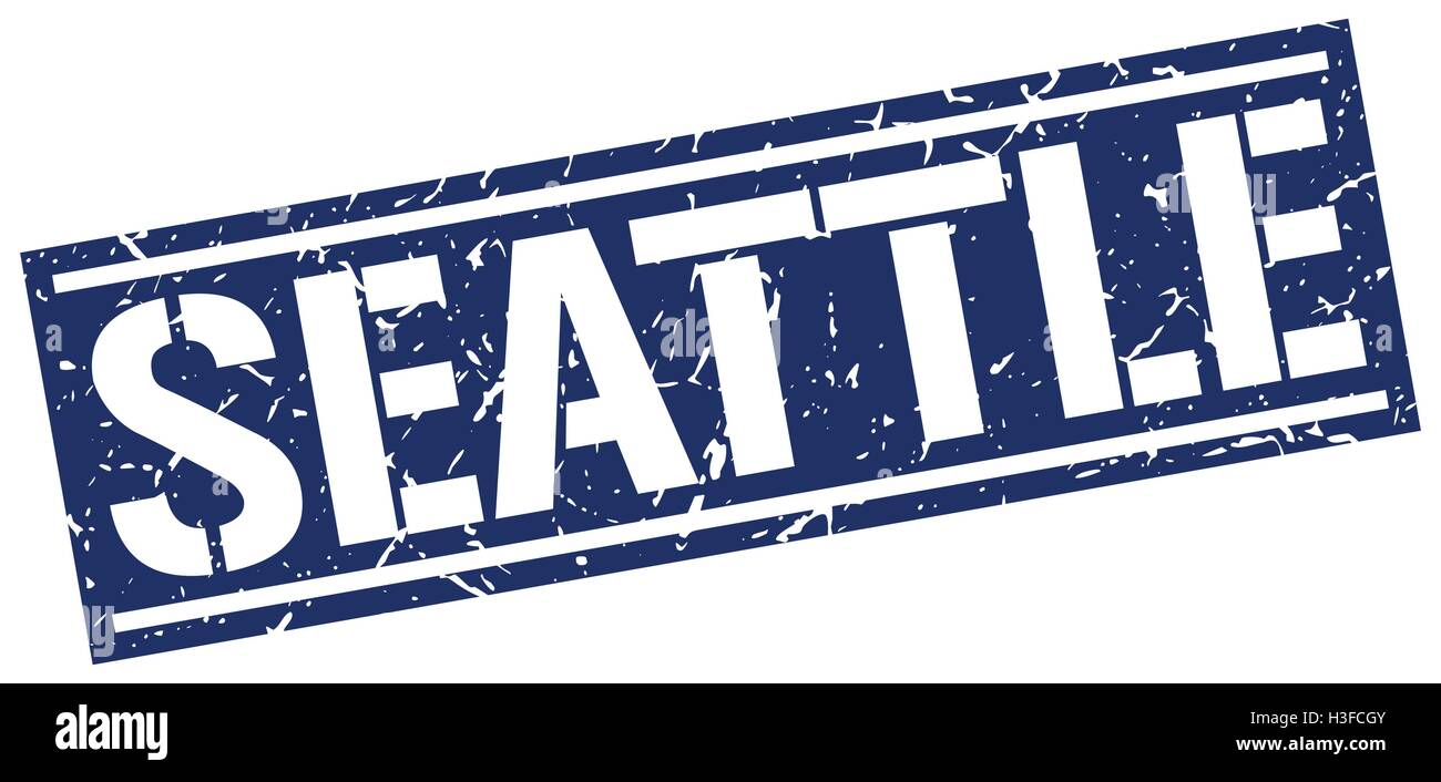 Seattle blue square stamp Stock Vector Image & Art - Alamy