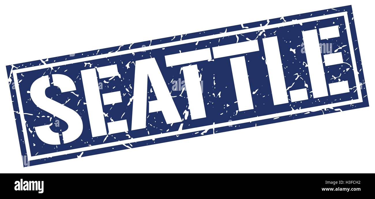 Seattle blue square stamp Stock Vector Image & Art - Alamy