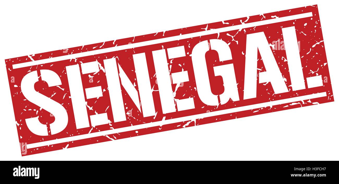 Senegal red square stamp hi-res stock photography and images - Alamy