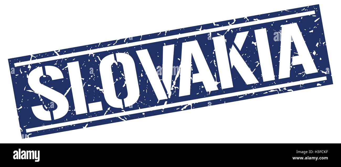 Slovakia blue square stamp Stock Vector Image & Art - Alamy