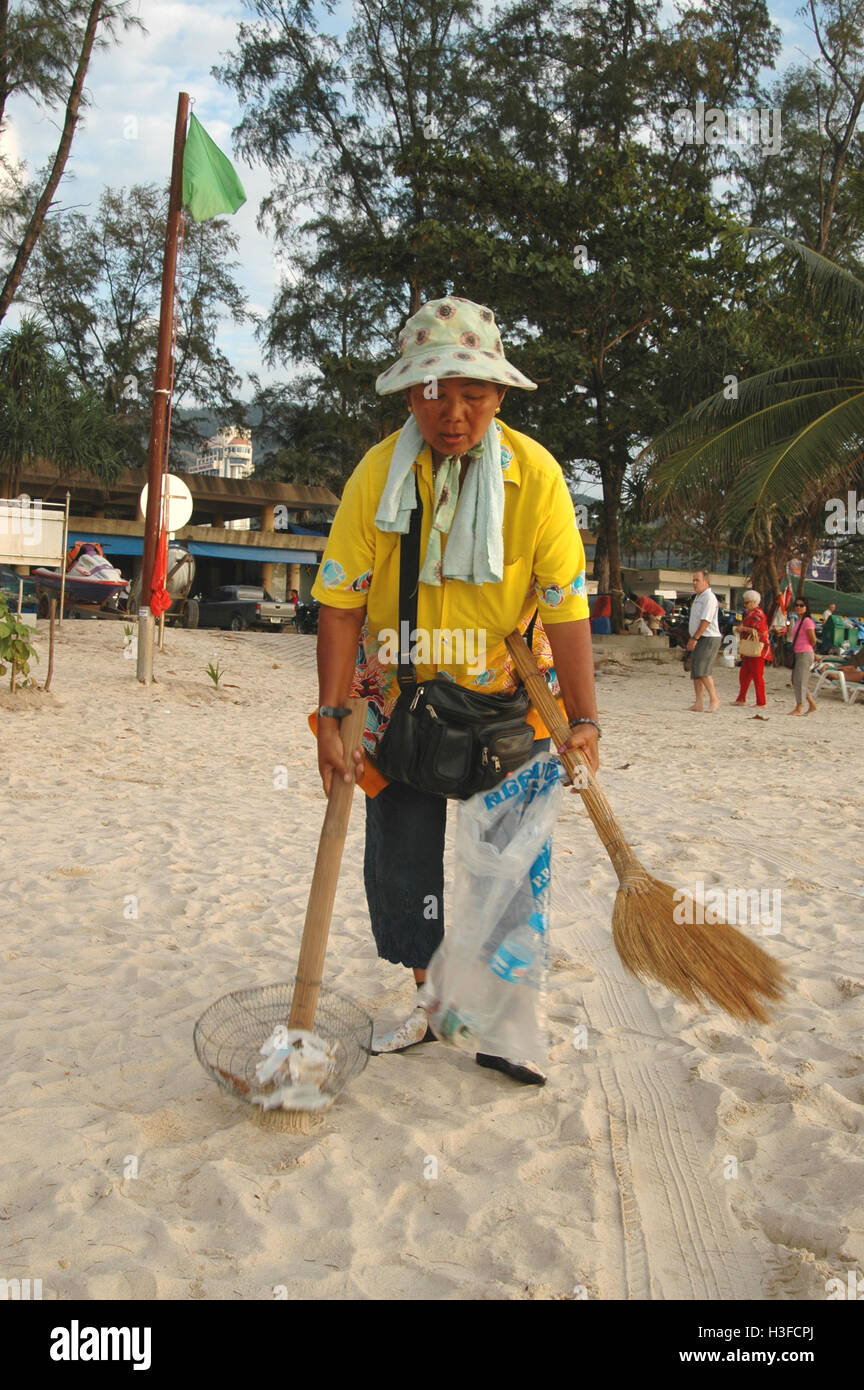 Beach cleaner Phuket Stock Photo - Alamy