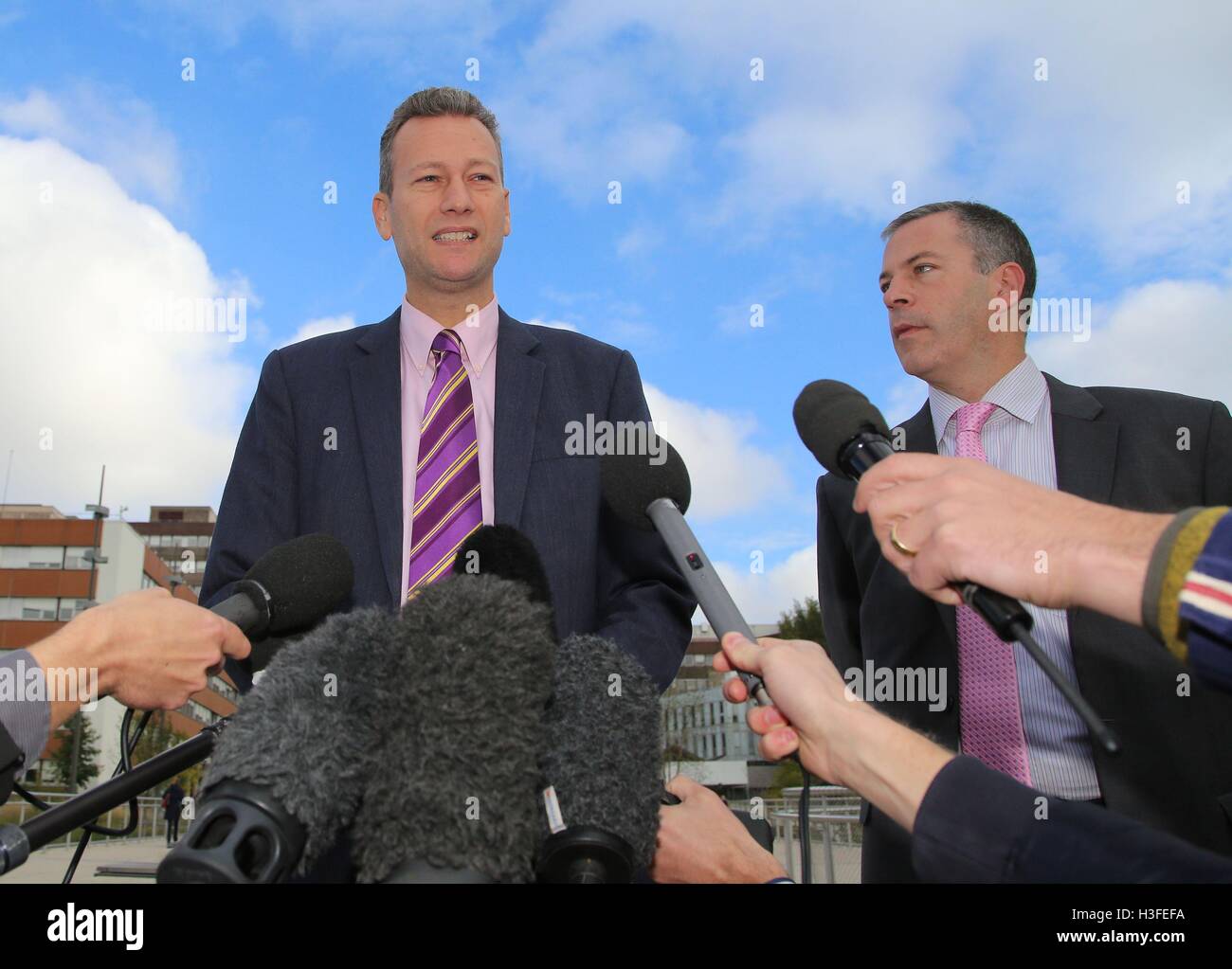 Nathan Gill (left), Ukip spokesman for Wales accompanied by Ukip ...