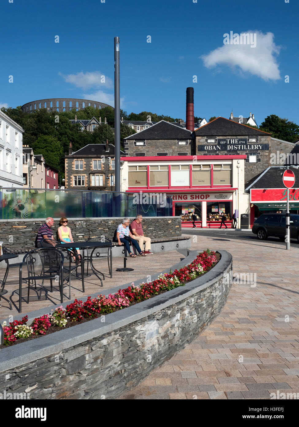 Square on George Street below McCaigs Tower in Oban Argyll and Bute ...