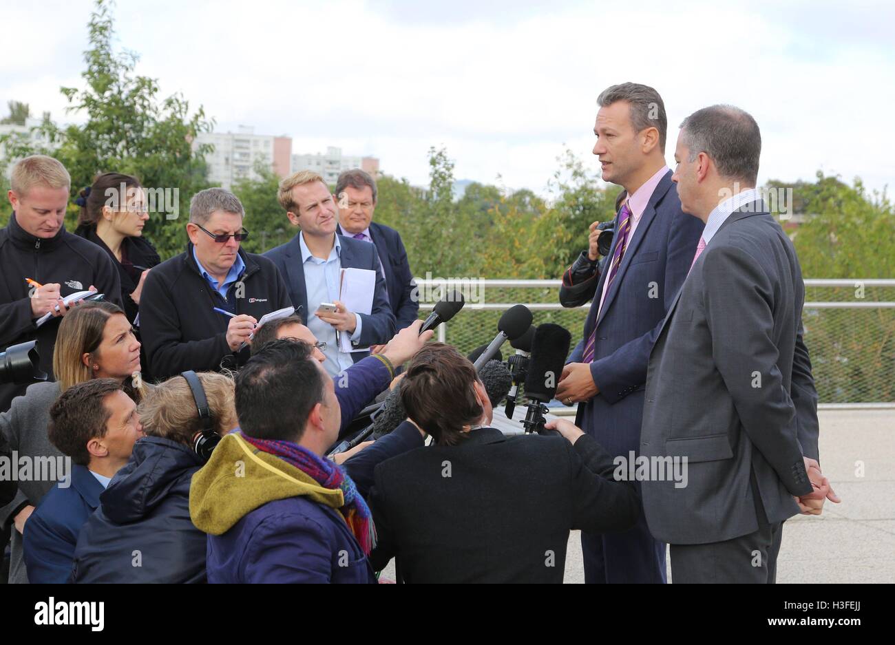 Nathan Gill (left), Ukip MEP for Wales accompanied by Ukip spokesman ...
