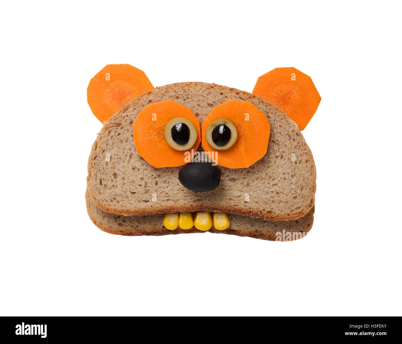 Funny panda made of bread on isolated background Stock Photo - Alamy