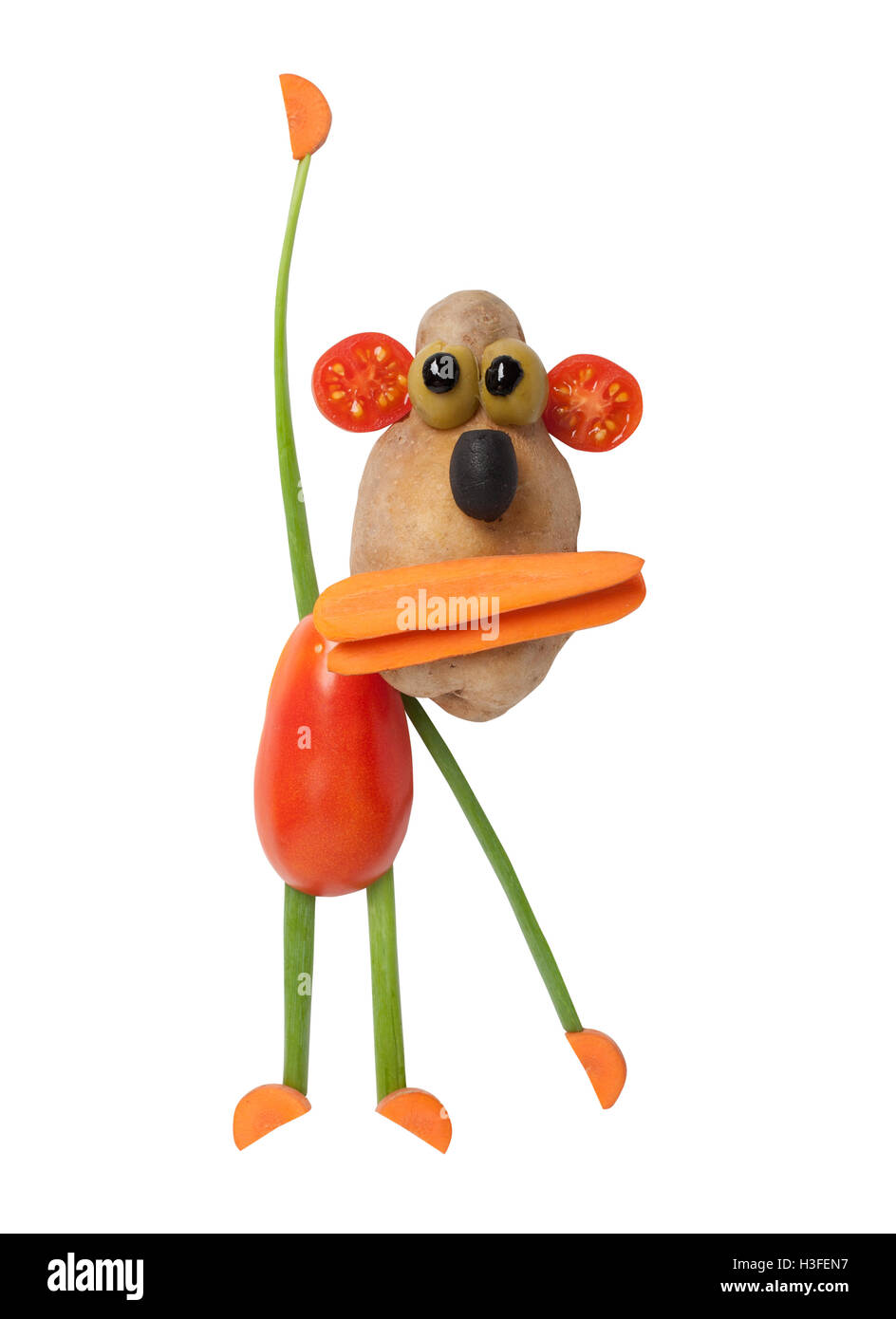 Funny monkey made of vegetables on isolated background Stock Photo - Alamy