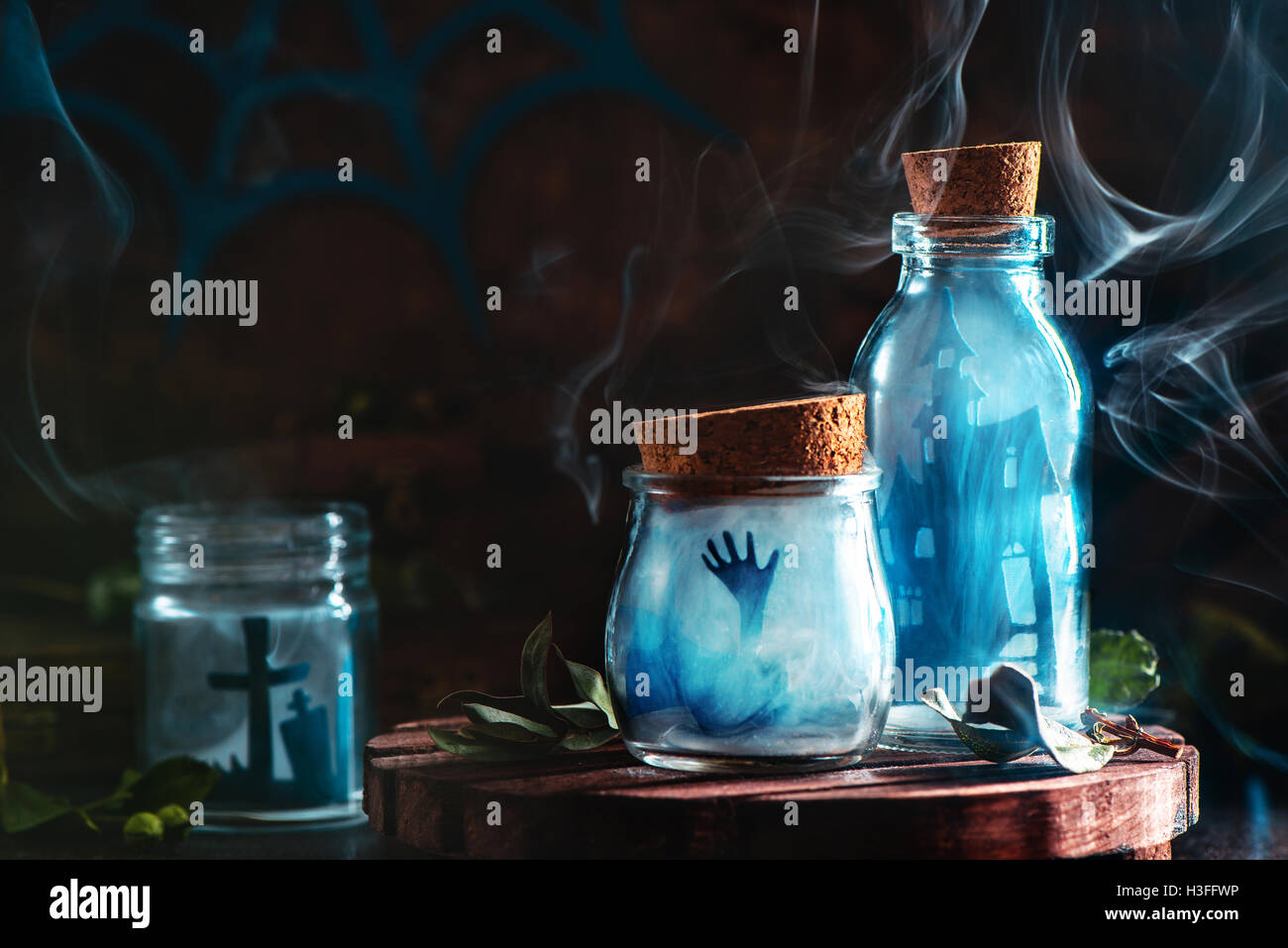 Halloween spooky castle silhouette hi-res stock photography and images ...