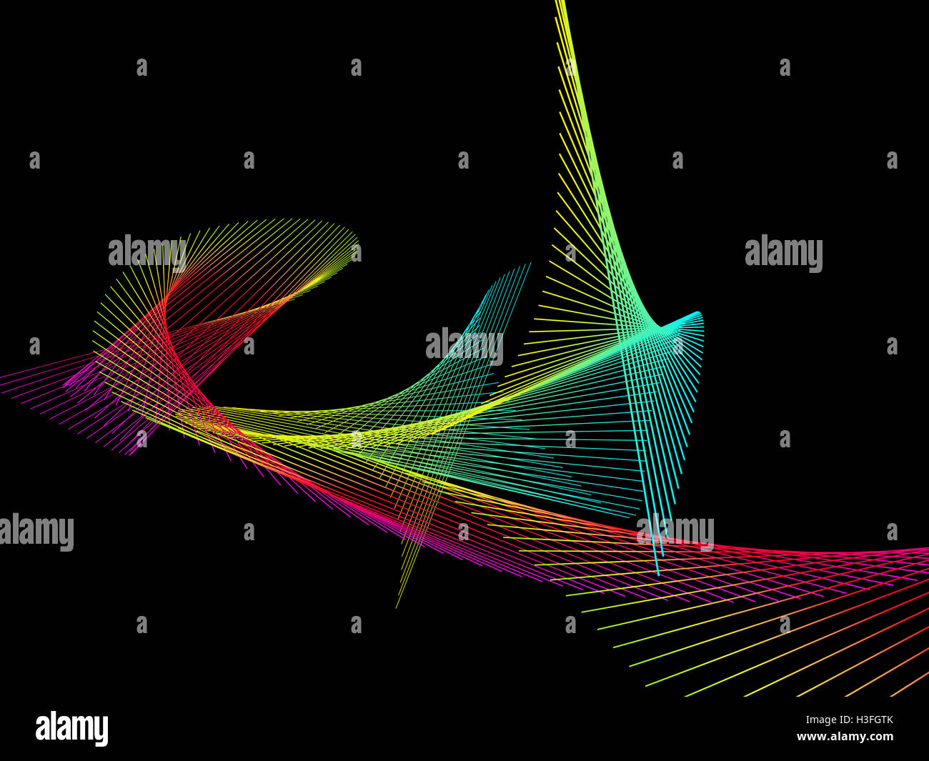 Dynamic and Bright Linear Spiral with Colorful Gradient Stock Photo - Alamy
