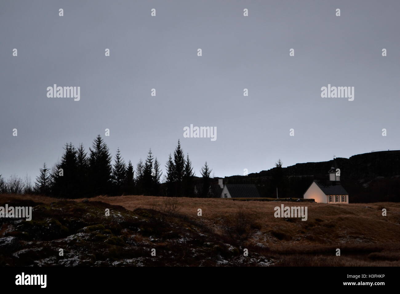 White Building in Iceland Stock Photo - Alamy