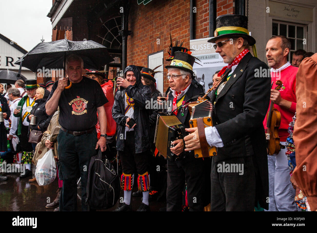 Musicians Play Traditional Songs For The Dancing Morris Men At The ...