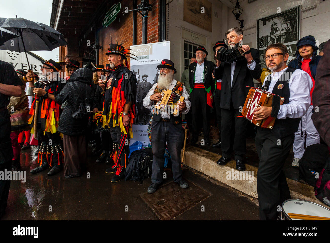 Musicians Play Traditional Songs For The Dancing Morris Men At The ...