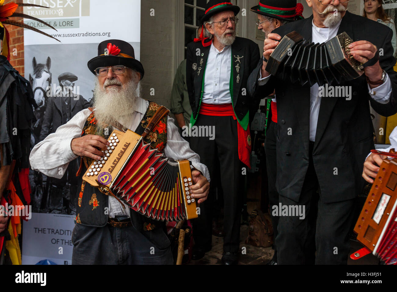 Musicians Play Traditional Songs For The Dancing Morris Men At The ...