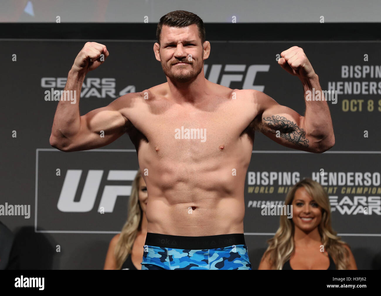 Michael Bisping during the weigh-in at Manchester Central Stock Photo ...
