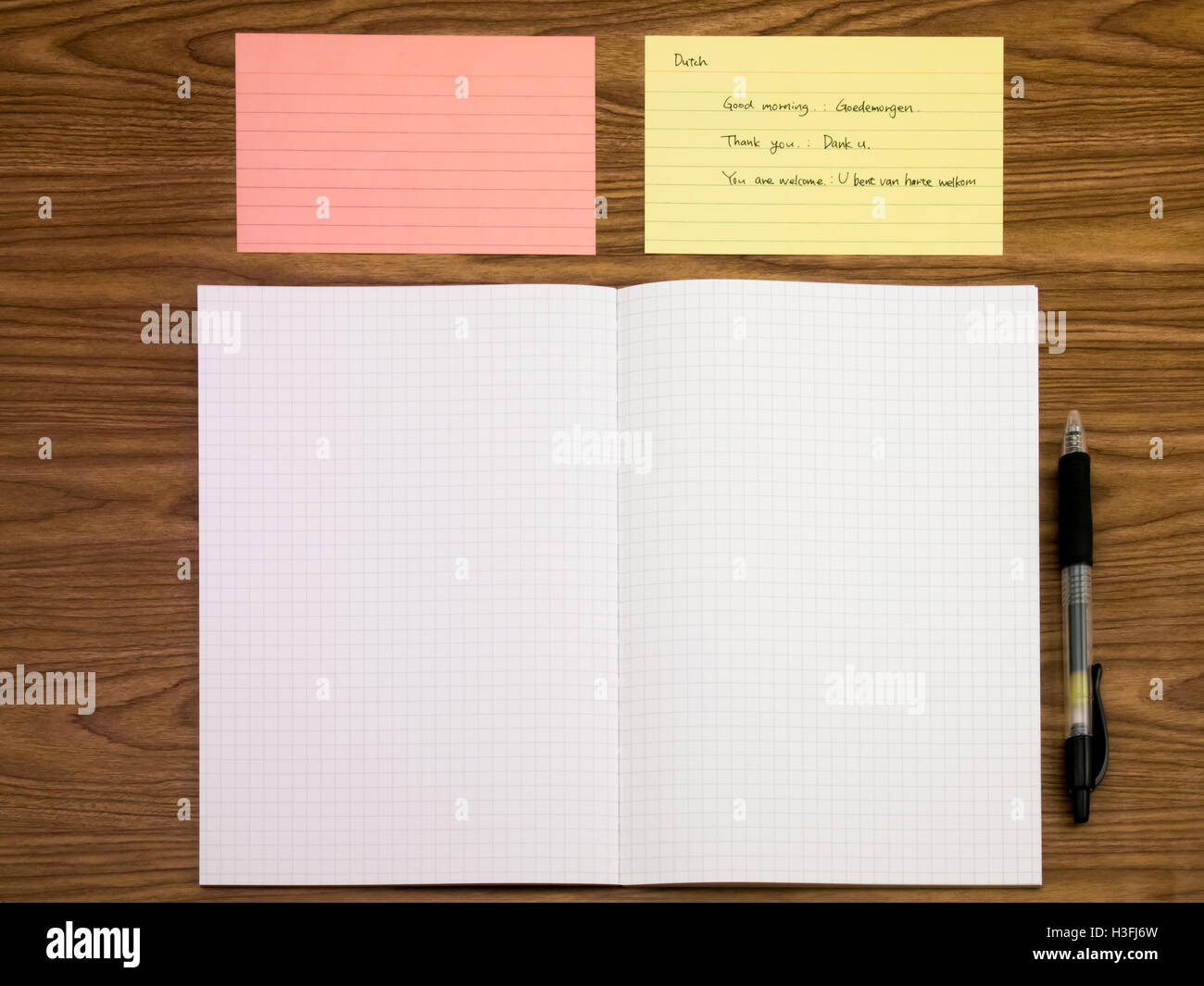 Dutch; Learning New Language Writing Words on the Notebook Stock Photo ...