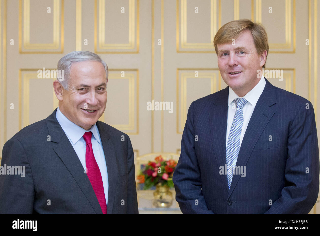 King Willem-Alexander with Prime Minister Benjamin Netanyahu of Israel ...