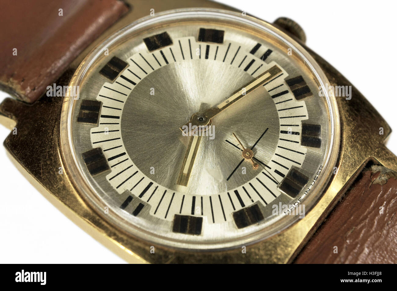 Old soviet analog watch close up isolated on white background Stock ...