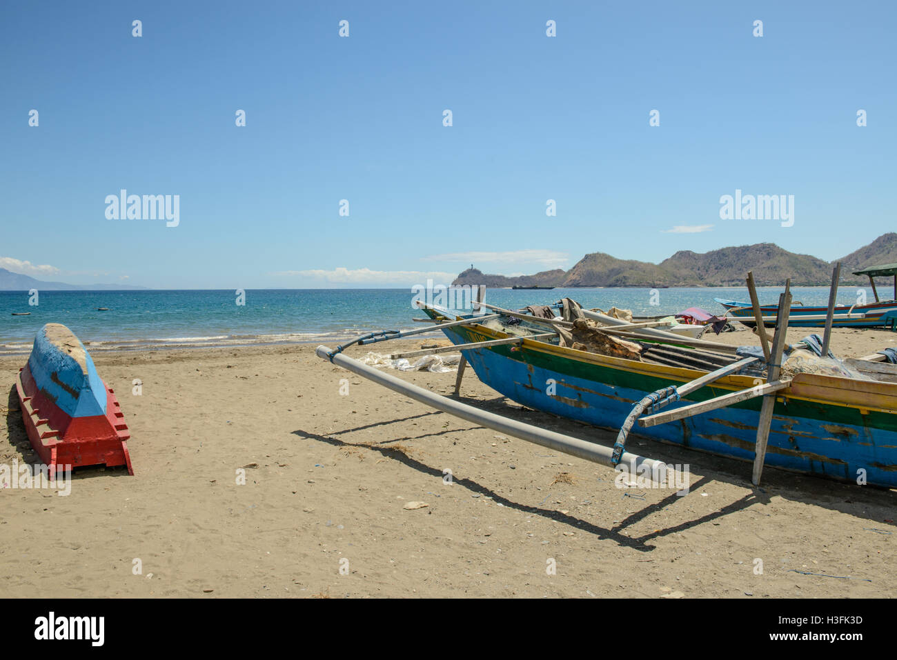 Fishing boats, Areia Branca, Dili, Timor Leste Stock Photo - Alamy