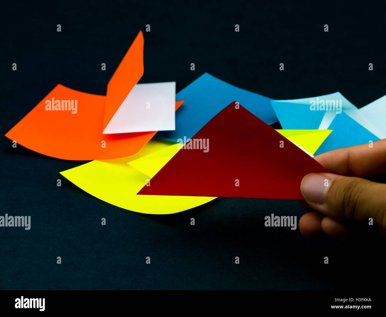 Japanese Origami Toys Folding Instructions; How to Play Stock Photo - Alamy