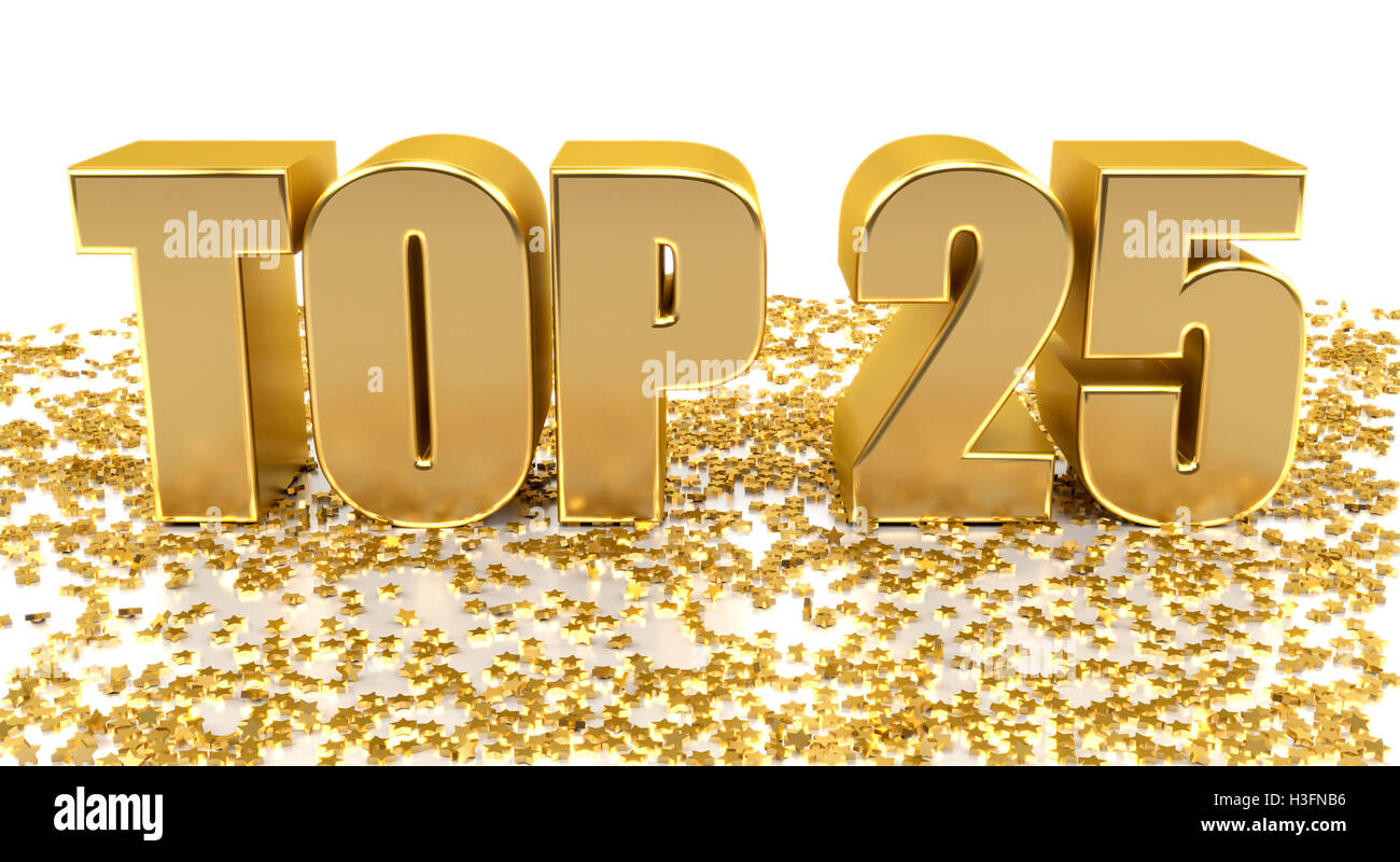 TOP 25 - with stars on white background - High quality 3D Render Stock ...