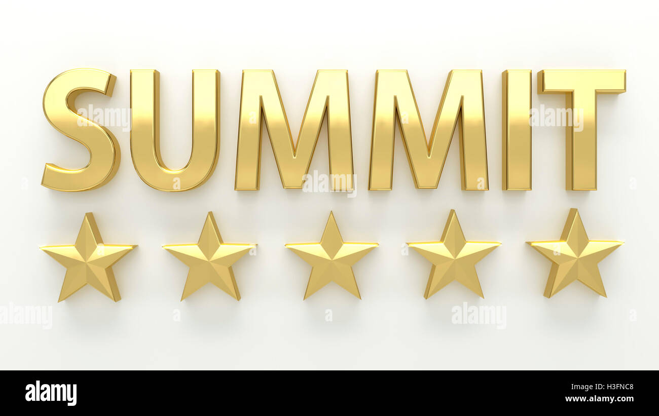 SUMMIT - with stars on white background - High quality 3D Render Stock ...