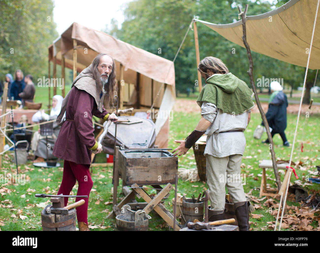 Re-enactors participate in the 1066 'Pop Up' Encampment in Hyde Park ...