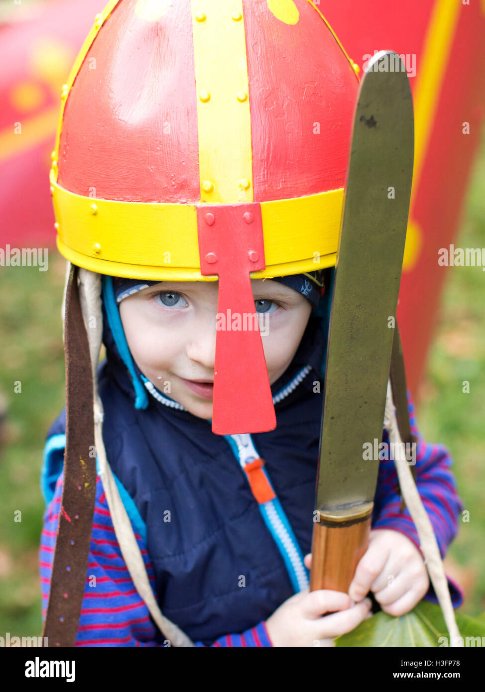 Otto, 2, during the 1066 'Pop Up' Encampment in Hyde Park, London, part ...