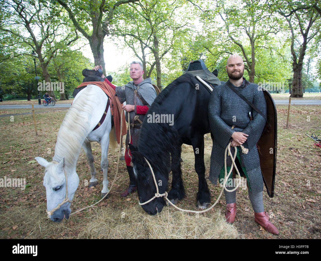 Re-enactors participate in the 1066 'Pop Up' Encampment in Hyde Park ...