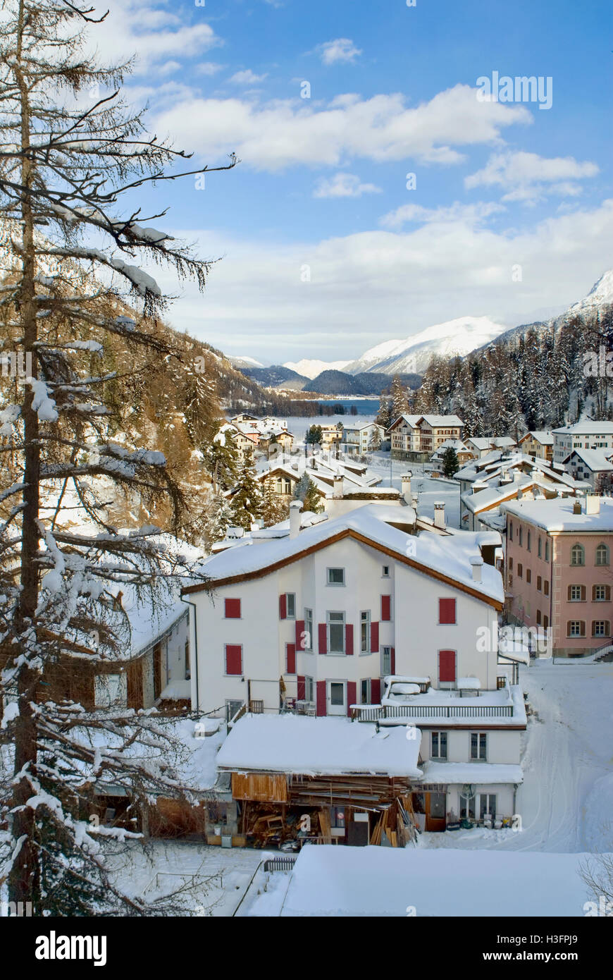 Winter landscape in Sils-Maria, Engadine, Switzerland Stock Photo - Alamy