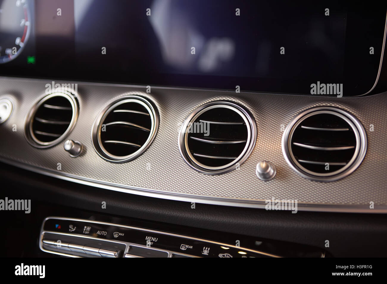 modern car interior, air conditioning hole. Close up Stock Photo - Alamy