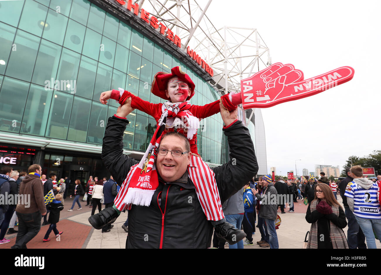 Wigan Warriors fans Ewan Ramsden (top) and Ken Ramsden, before the ...